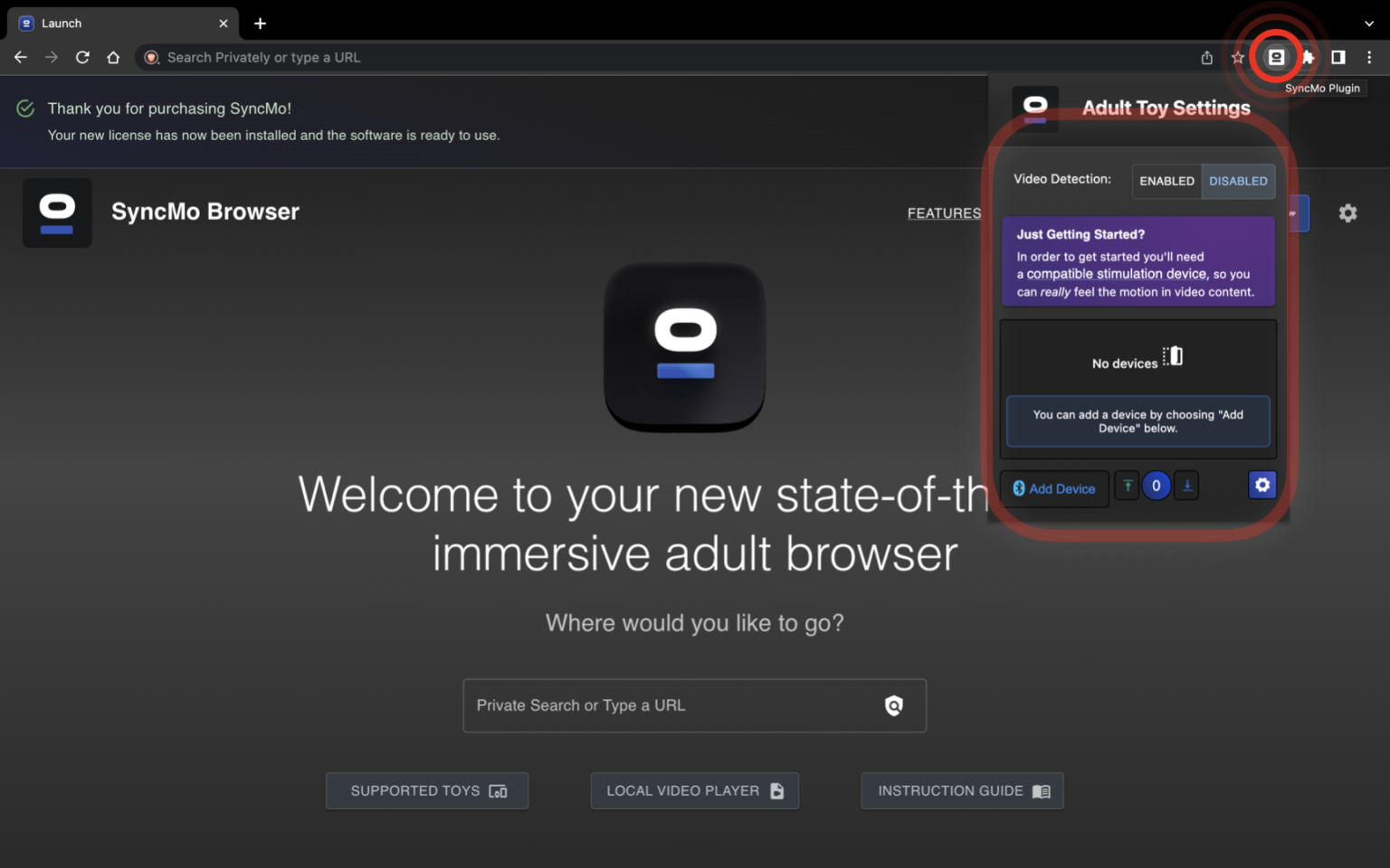 Adding your devices - SyncMo